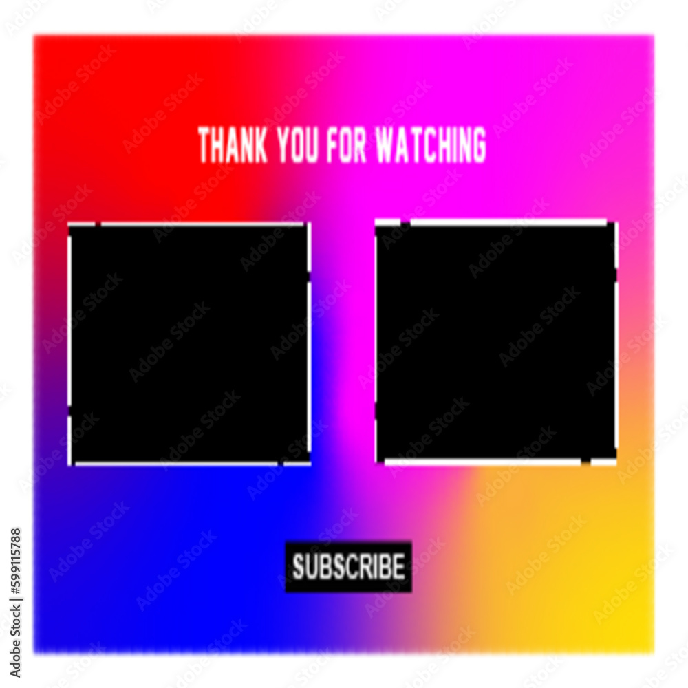 outro video thank you for watching template Stock Vector | Adobe Stock