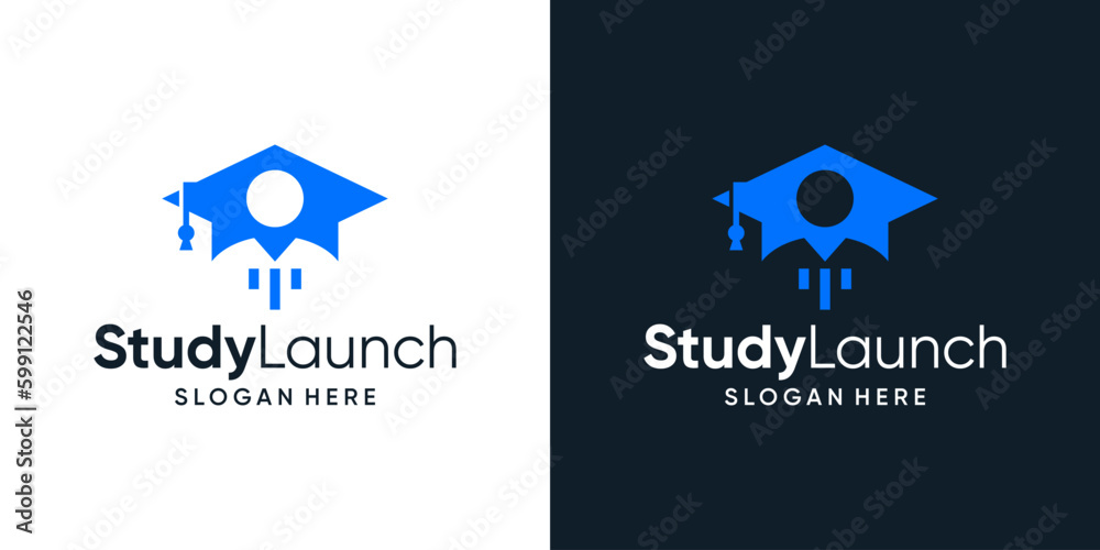 College, Graduation cap, Campus, Education logo design with people or ...