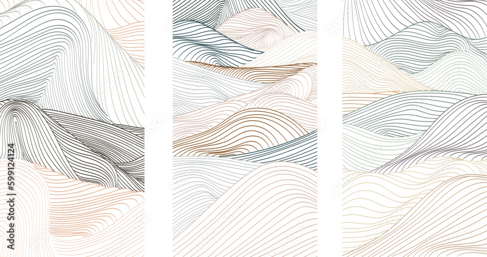 abstract background with lines and art natural landscape background ...