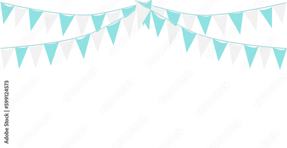 Bunting Hanging Blue and White Flag Triangles Banner Background ...