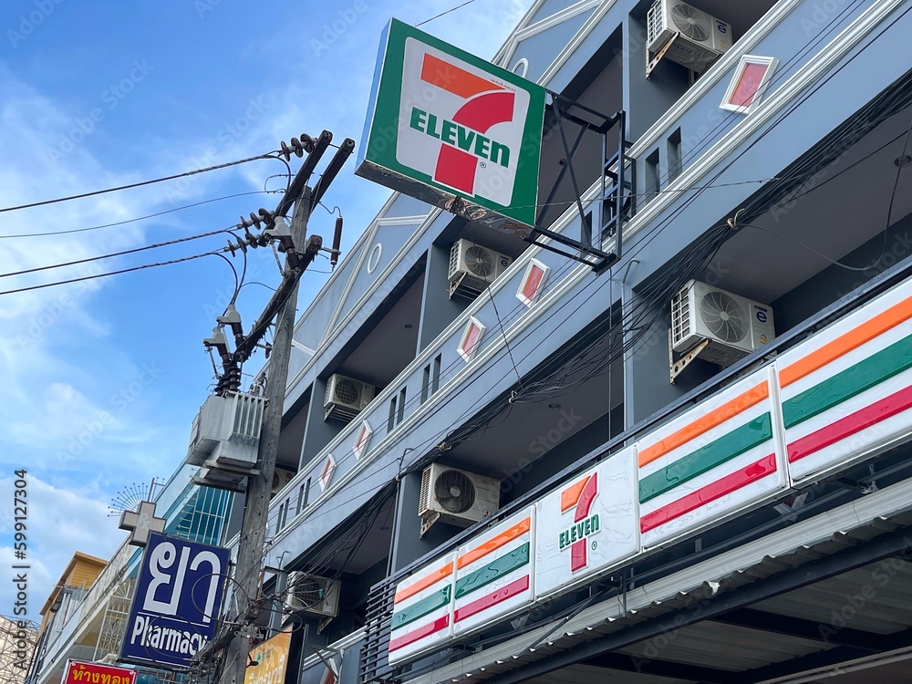 Popular Chain supermarket in Asia and Thailand. Brand 7 11 or 7-ELEVEn ...