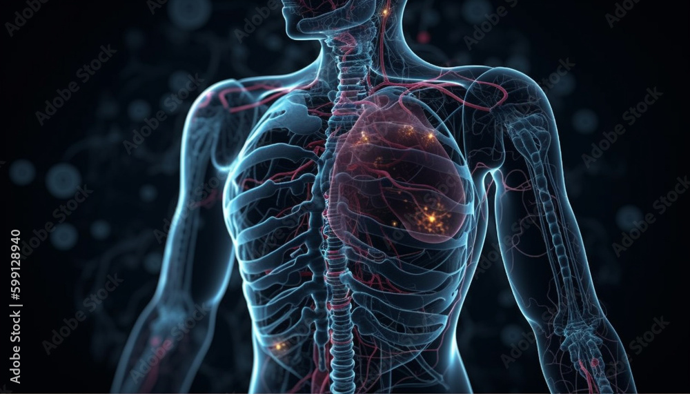 Transparent anatomy diagram illustrates human respiratory system pain ...