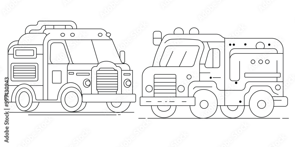 easy shapes transportation vehicles, coloring page for kids Stock ...