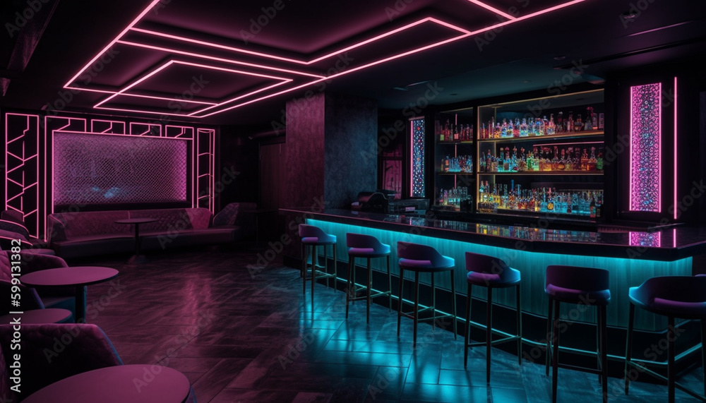 Luxury nightclub with modern architecture and elegant decor generated ...