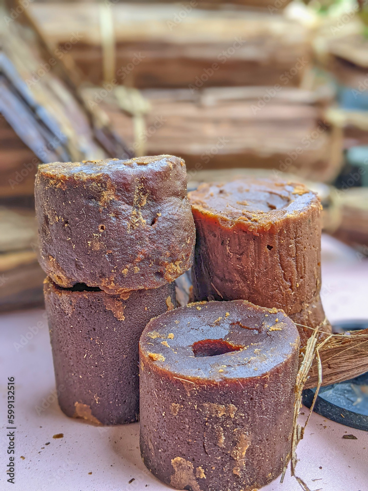 Palm Sugar, moulded with bamboo, usually calls as "Gula Merah" or "Gula ...