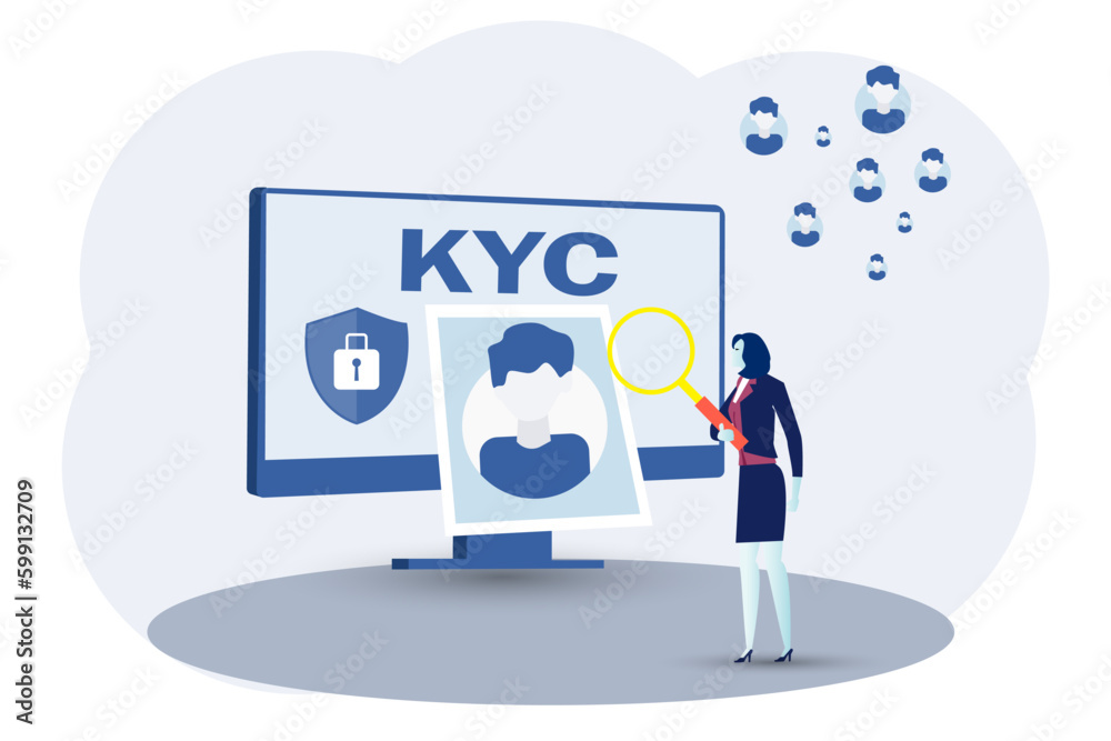 KYC or know your customer with business women verifying the identity of ...