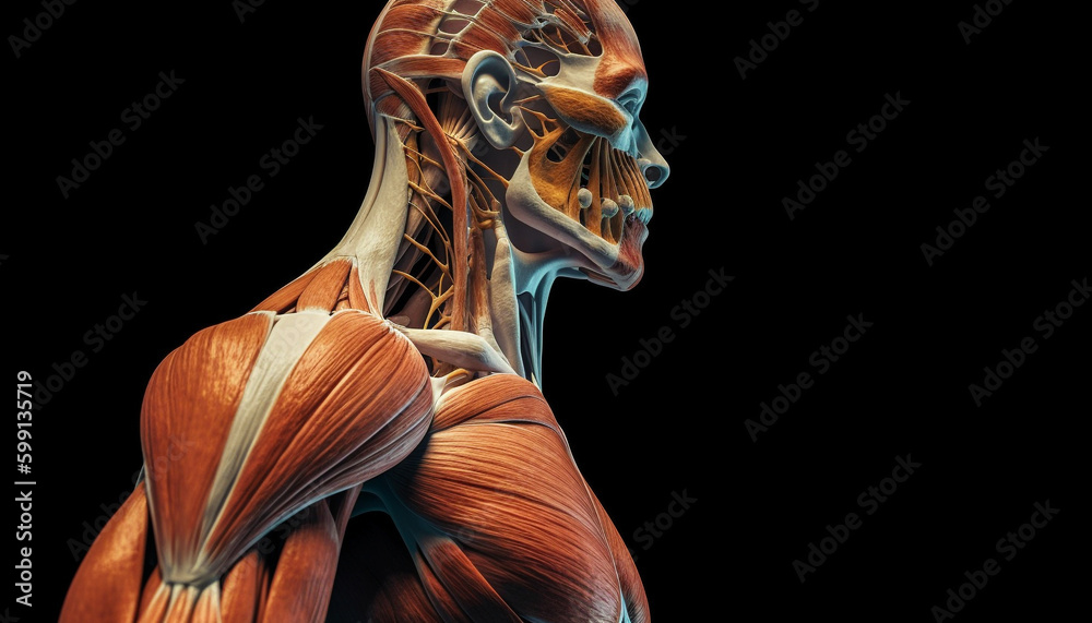 Muscular build, anatomy, and physiology in healthcare generated by AI ...