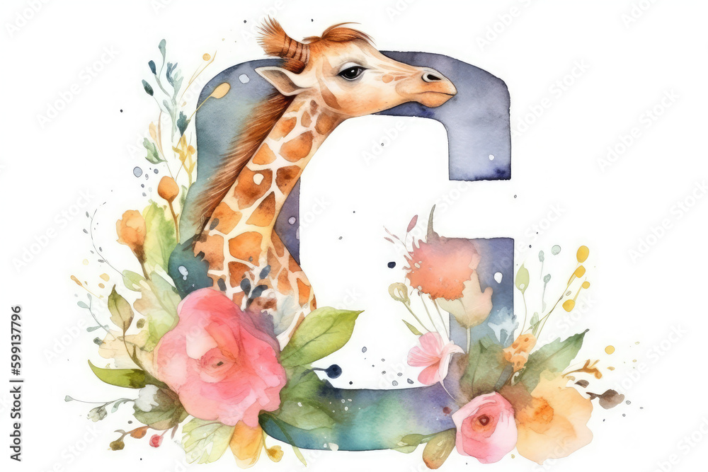 Cute giraffe and the Letter G: Exploring Nature and Learning the ...