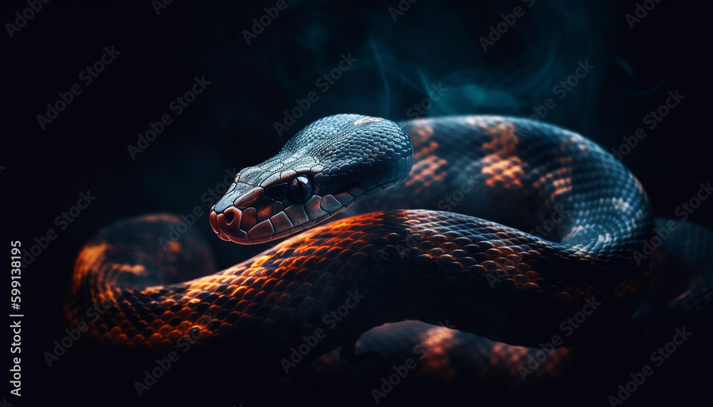 Poisonous viper spiral skin, a spooky pattern generated by AI Stock ...