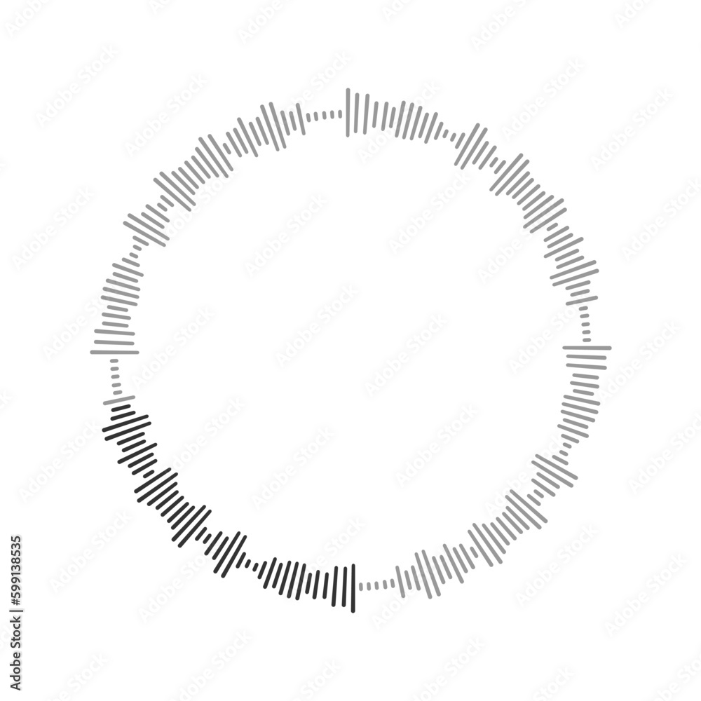Round sound wave icon. Circular audio file pictogram. Voice message in ...