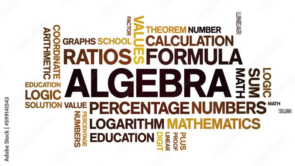 Algebra animated tag word cloud;text design animation kinetic ...