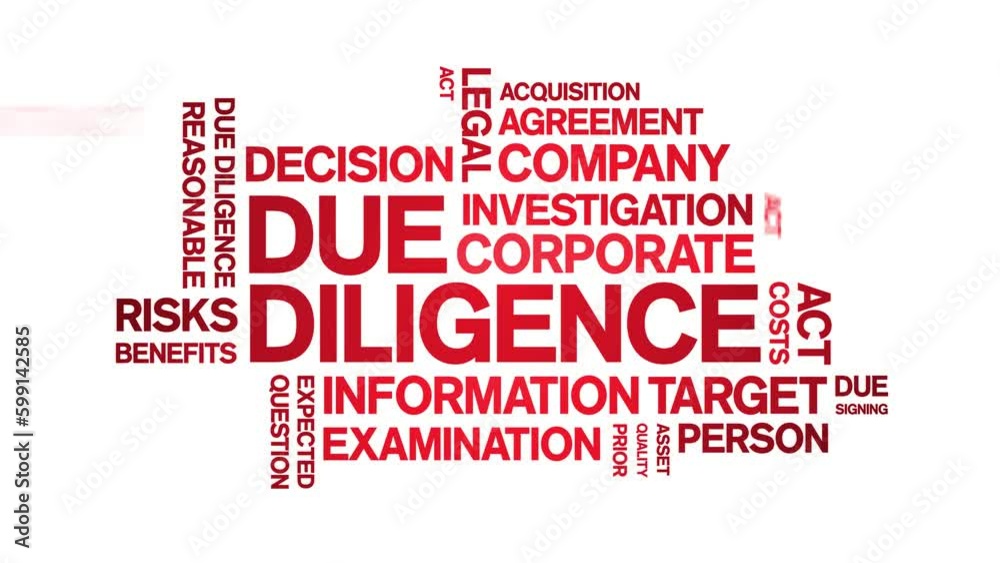 Due Diligence animated tag word cloud;text design animation kinetic ...