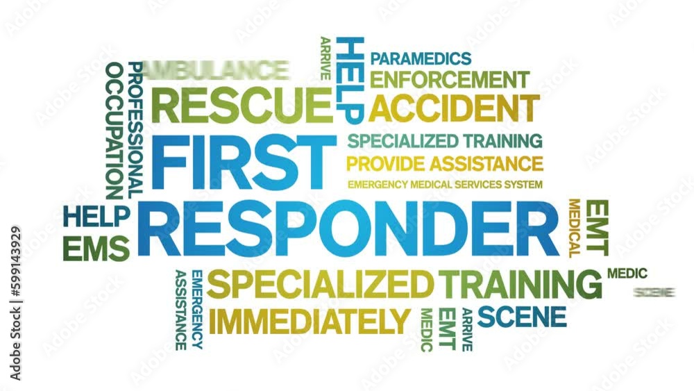 First Responder animated tag word cloud;text design animation kinetic ...