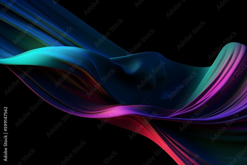 Dark black matte cloth with gradient display, chromatic aberration ...