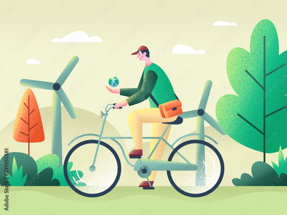 Ecology Environment Nature Green Earth Illustration Set Plants ...