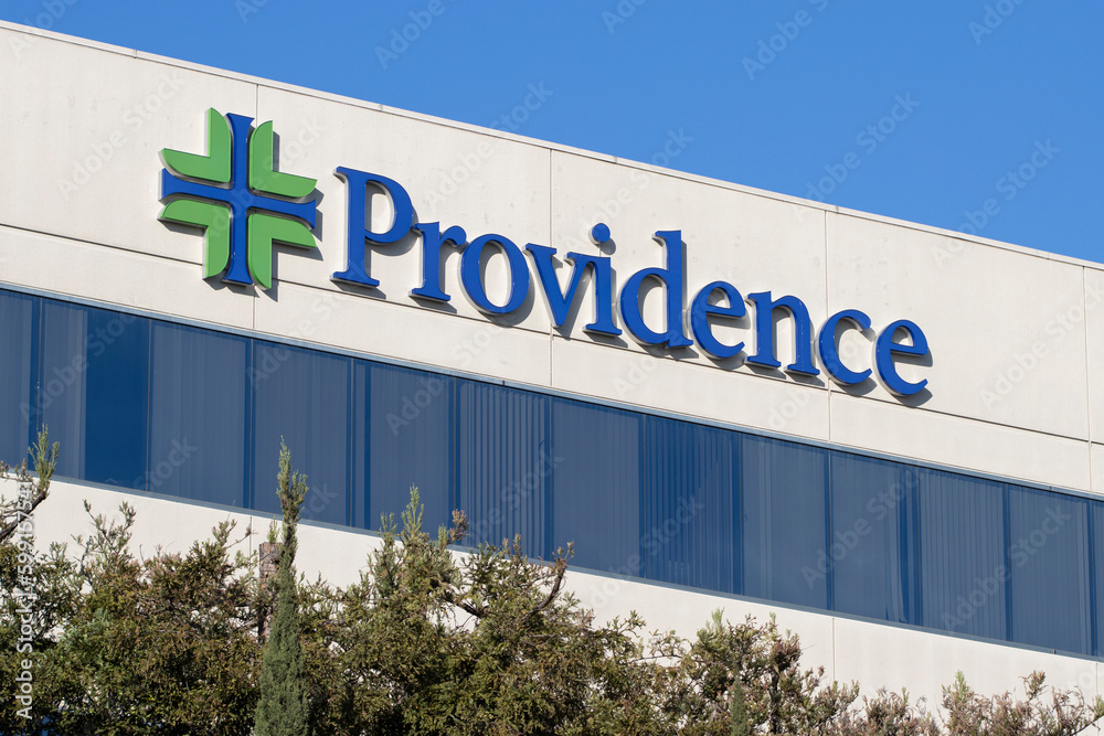Los Angeles, CA, USA - May 10, 2022: Providence logo is seen at its ...