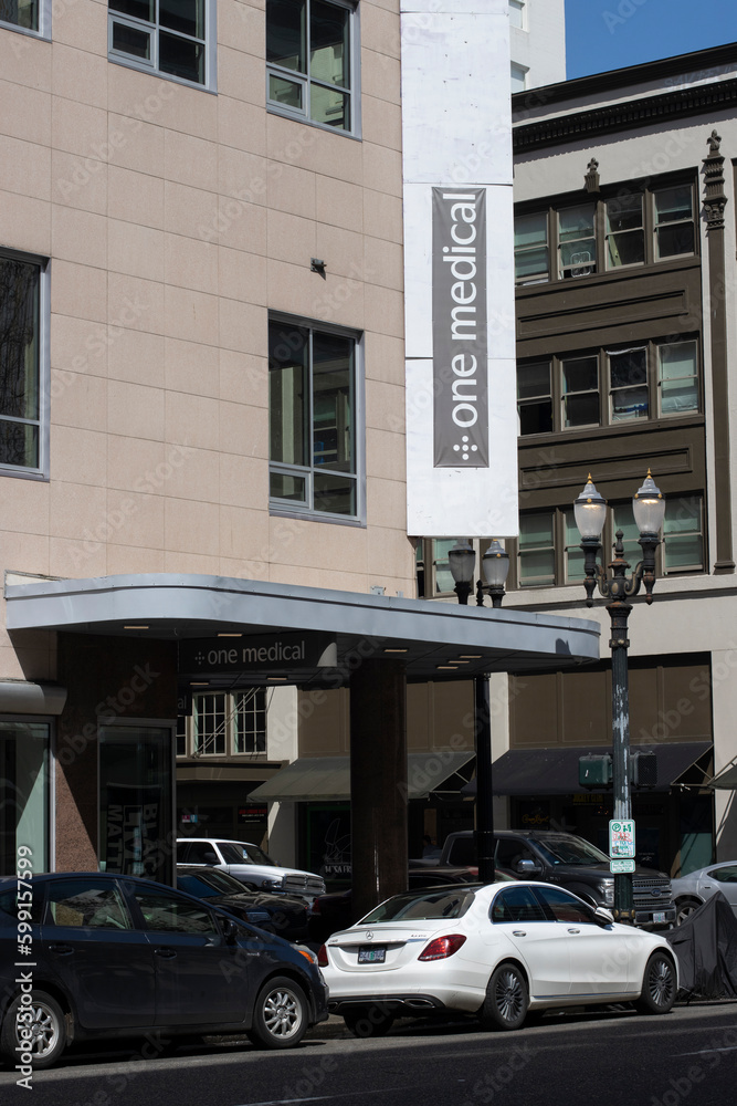 Portland, OR, USA - Apr 14, 2023: Exterior view of the One Medical ...