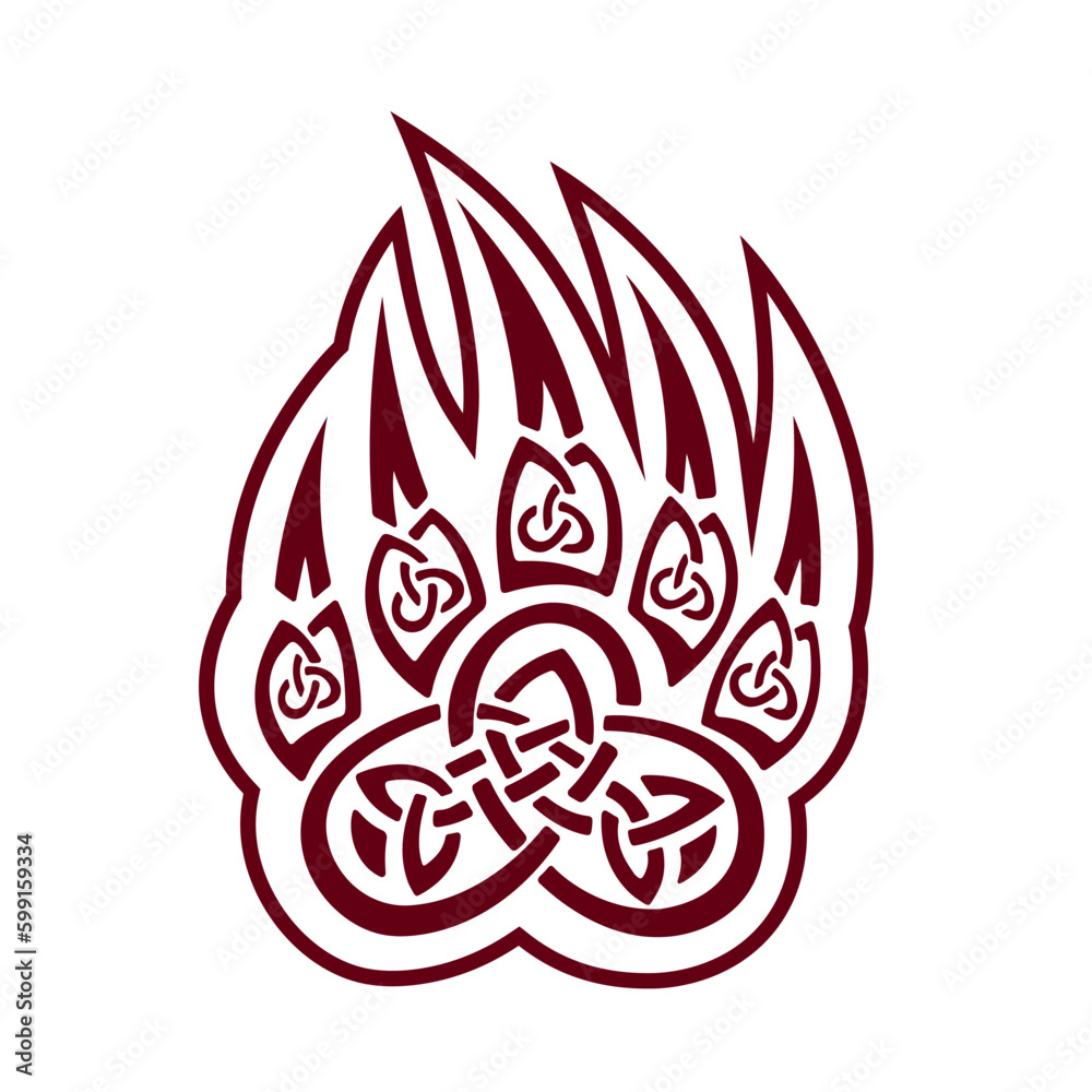 Scandinavian symbol bear paw vector illustration Stock Vector | Adobe Stock