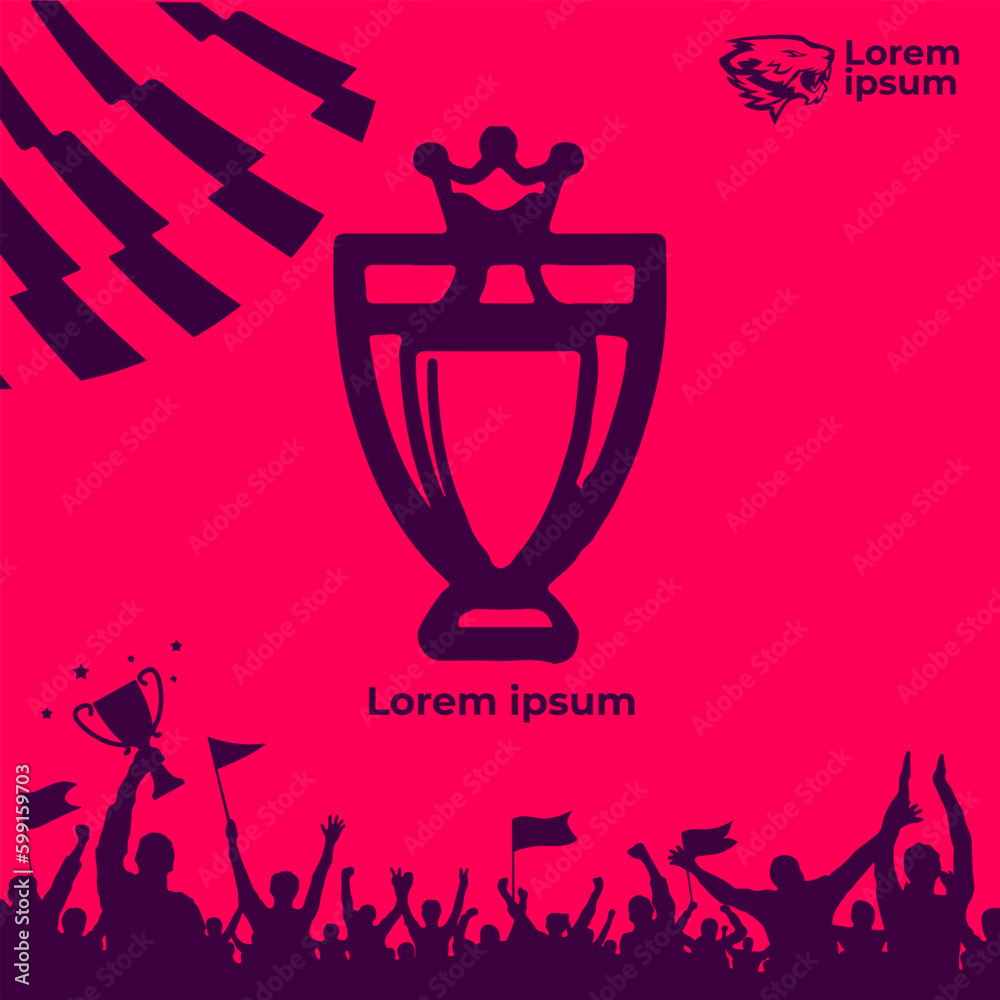 Vetor de Football League Trophy Flatline Style Vector Illustration ...