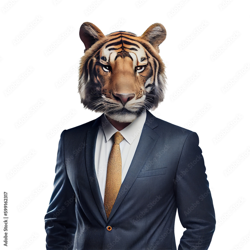 ภาพประกอบสต็อก cunning businessman character Business animals on a ...