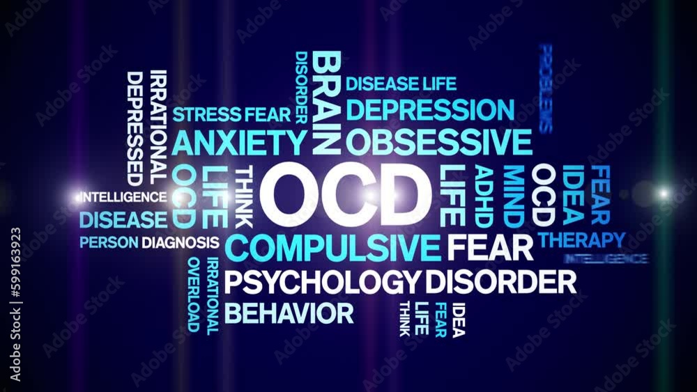 OCD animated tag word cloud;Obsessive-Compulsive Disorder animation ...