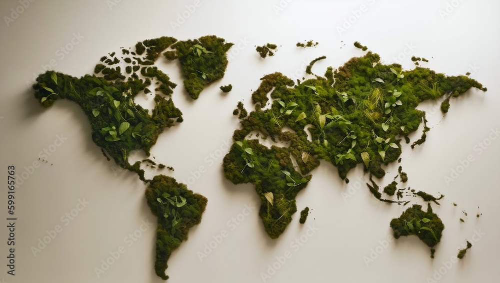 Environmentally friendly planet Poster. Earth day. The map of the world ...