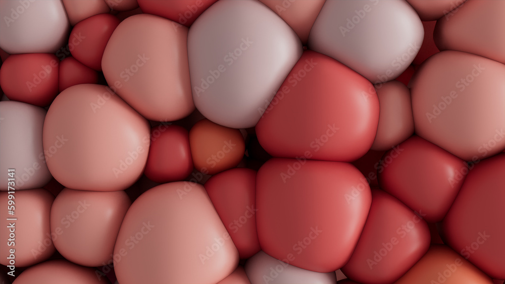 Abstract wallpaper created from Pink and Peach 3D Spheres. Multicolored ...
