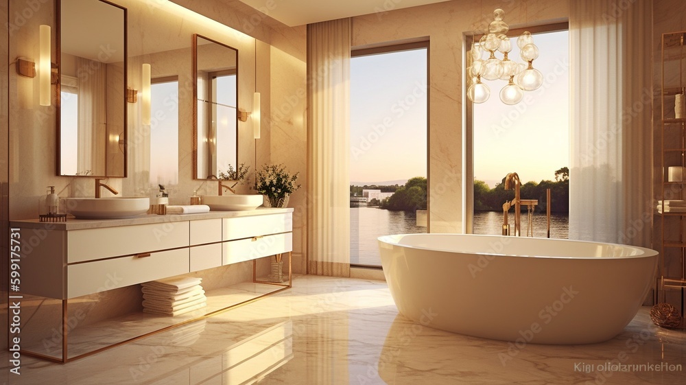Large, VIP bathrooms with luxury interior design are contemporary and ...
