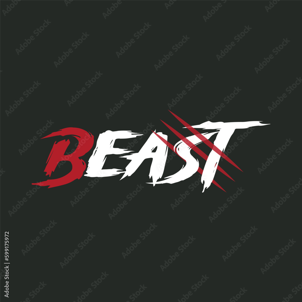 Beast typography t-shirt design and motivational quotes for men Stock ...