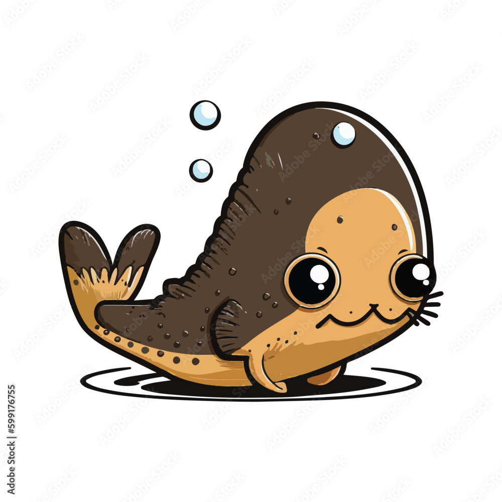 vector cute catfish cartoon style Stock Vector | Adobe Stock