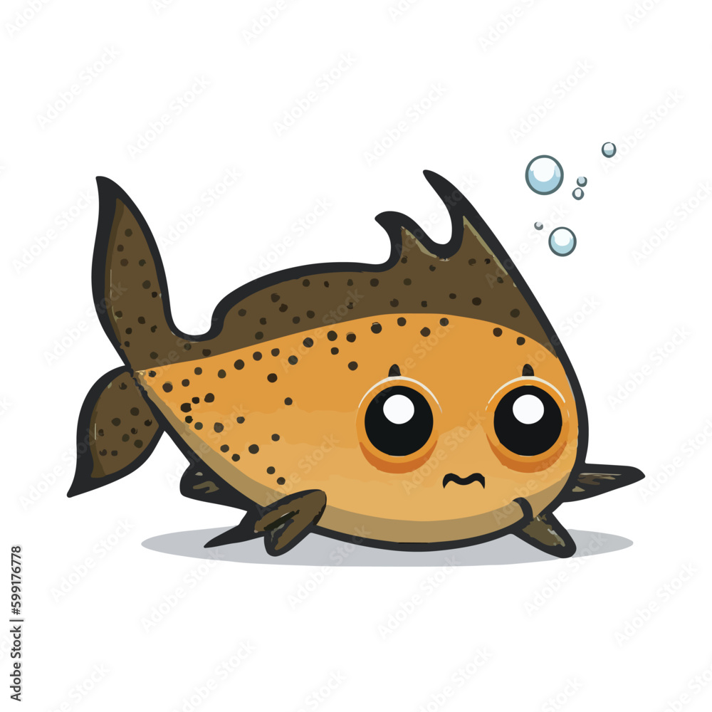 vector cute catfish cartoon style Stock Vector | Adobe Stock
