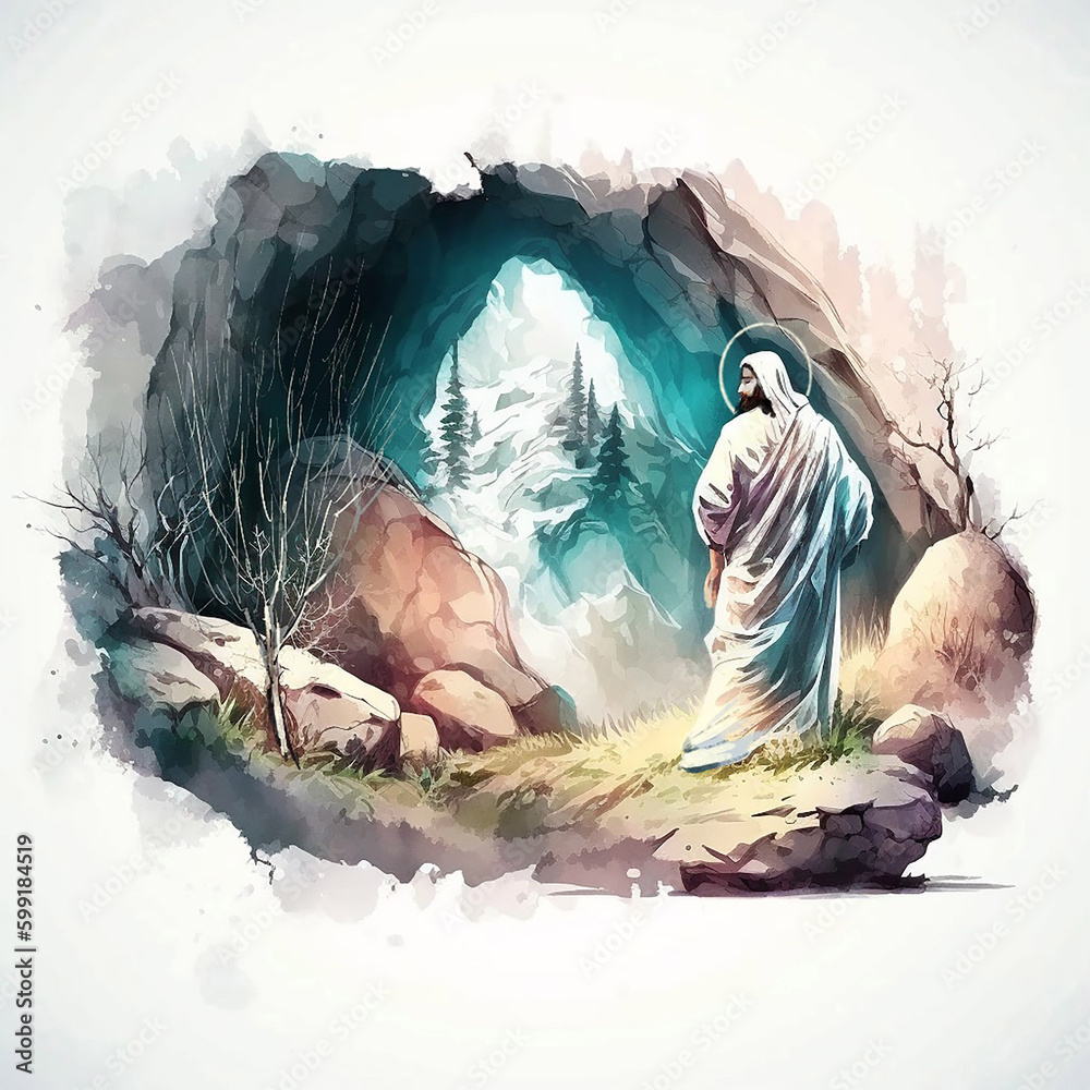 Ilustrace „Jesus Christ and the withered fig tree, the Gospel parable ...