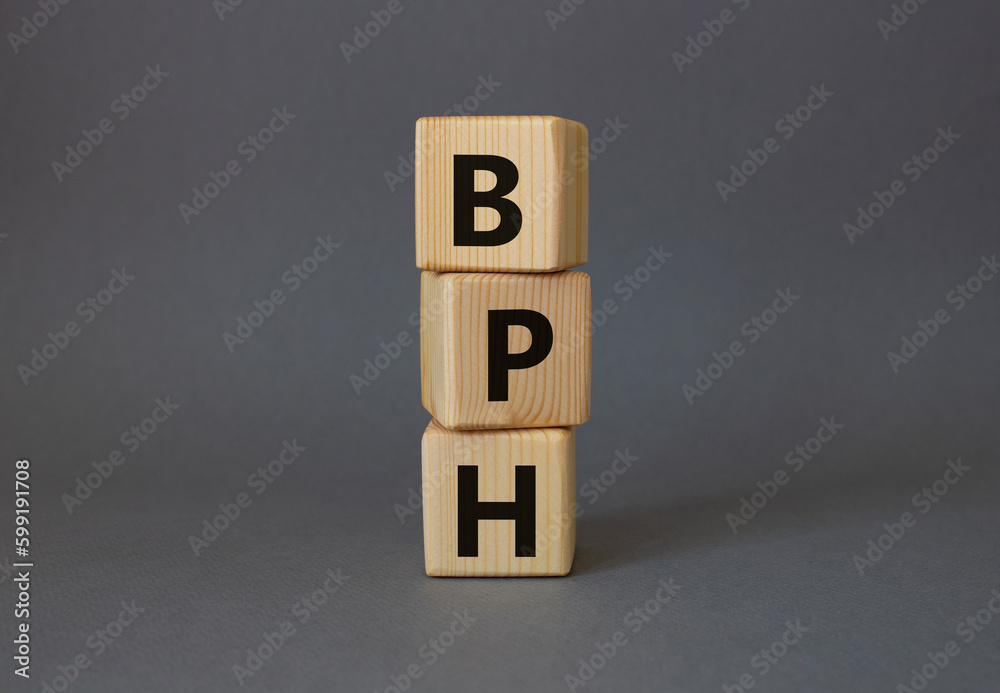 BPH - Benign Prostatic Hyperplasia symbol. Wooden cubes with word BPH ...