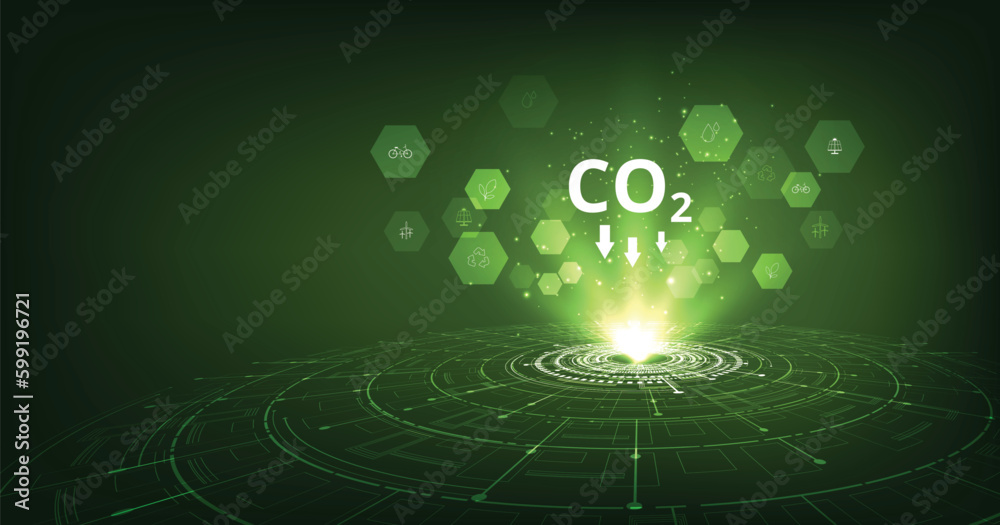Vektorová grafika „The idea of reducing CO2 emissions to limit global ...