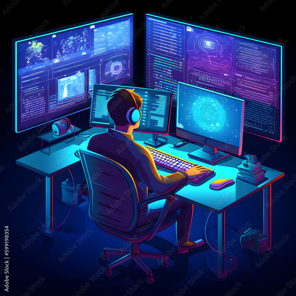 IT Engineer at Work: Coding with AI Tools Created with Generative AI ...