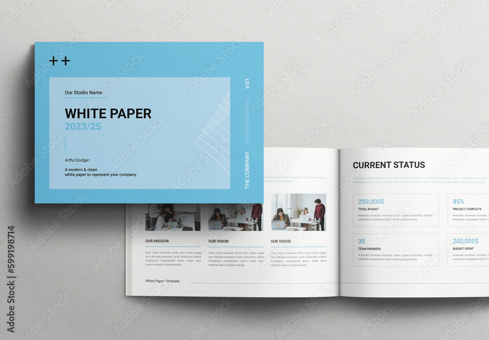 White Paper Template Landscape Stock Template | Adobe Stock