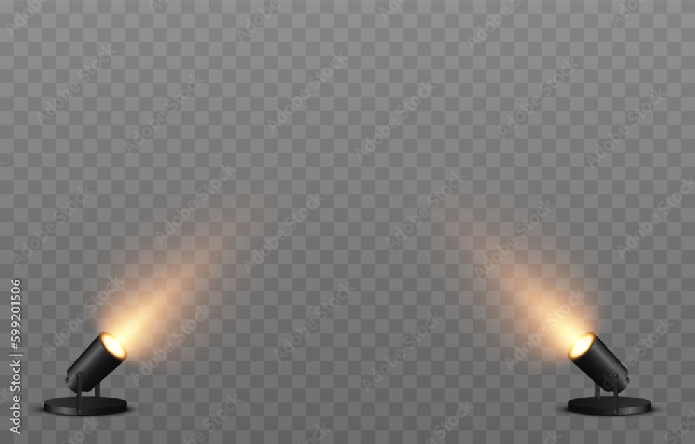 Vector set of light source. Light from a spotlight png. Studio, studio ...