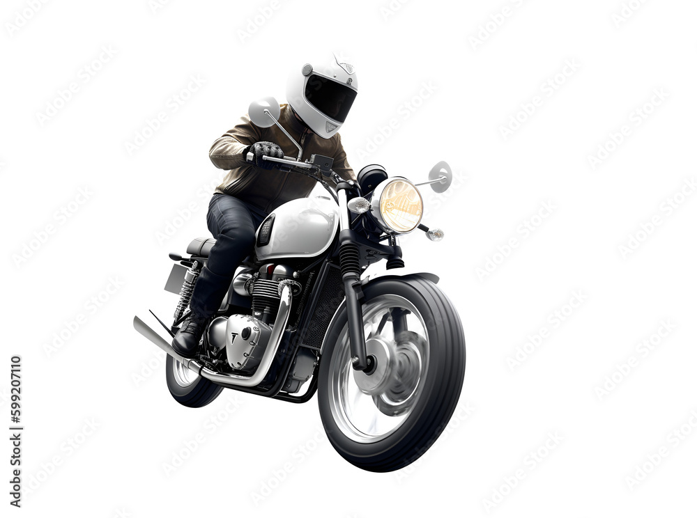 Motorbike on the road riding. having fun driving the empty road on a ...