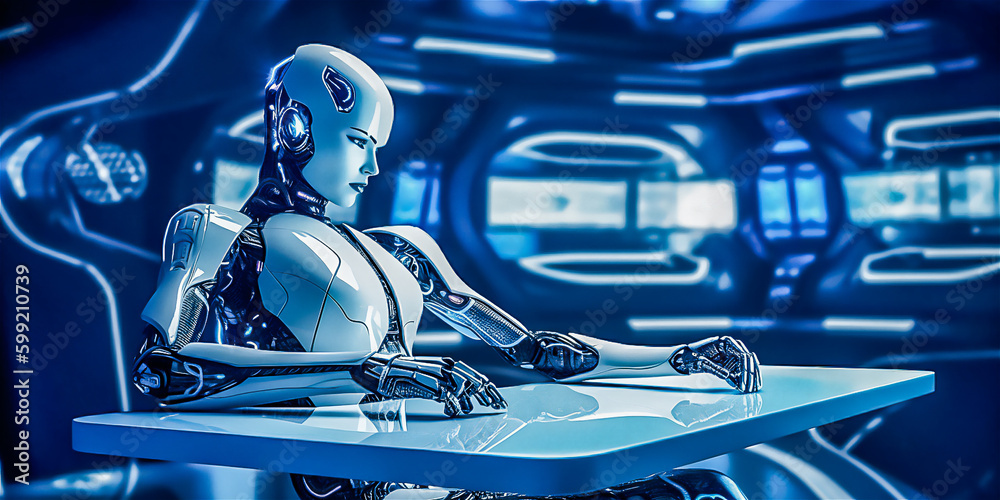 Professionaly photography of humanoids android cyborg, slick automotive ...