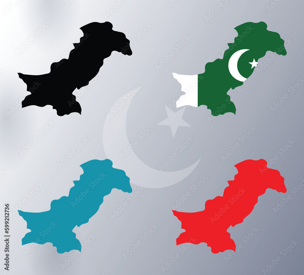 Vector illustration of pakistan map on a white gradient background ...