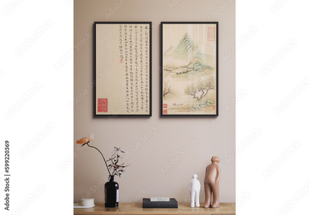 Any Frame Size Interior Wall Art Poster Mockup Template Stock Template ...