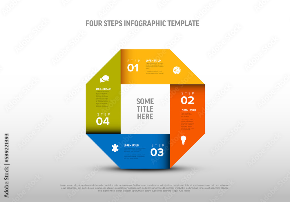 Simple light infographic abstract cycle shape with four steps Stock ... Simple light infographic abstract cycle shape with four steps Stock ...