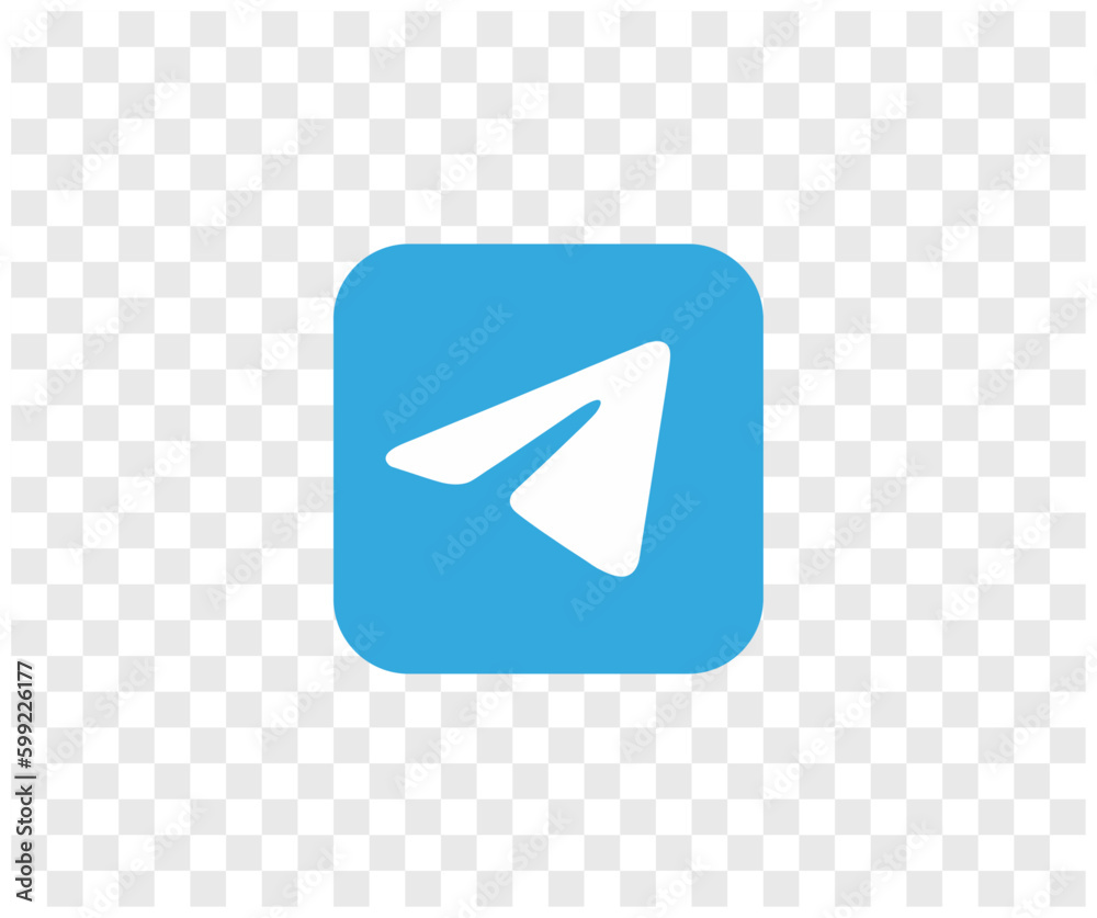 Realistic social media logotype Telegram - social media button icon ...
