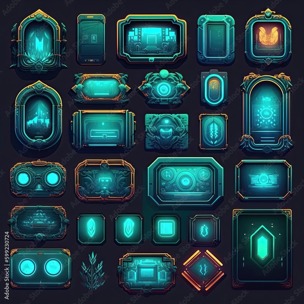 background rectangle frame game ai generated Stock Illustration | Adobe ...