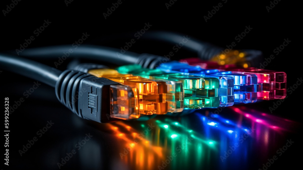 cables and connections for data transfer in the digital world. cables ...