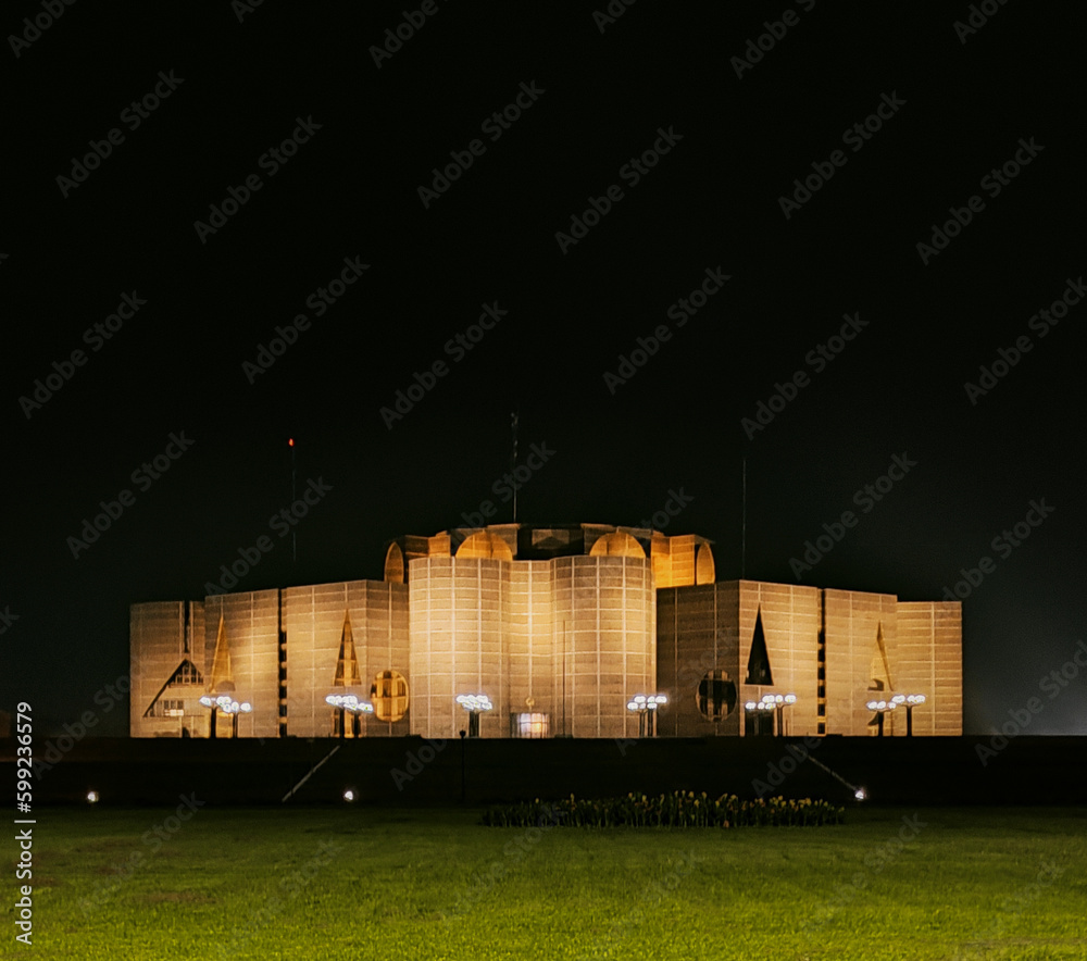 National Parliament of Bangladesh, known as Jatiya Sangsad Bhaban Night ...