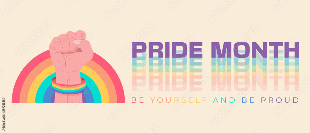 Pride month banner.Be yourself and be proud.pride month celebration ...