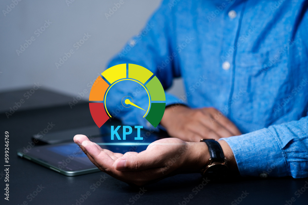 Speedometer with the word KPI, key performance indicator. business idea ...