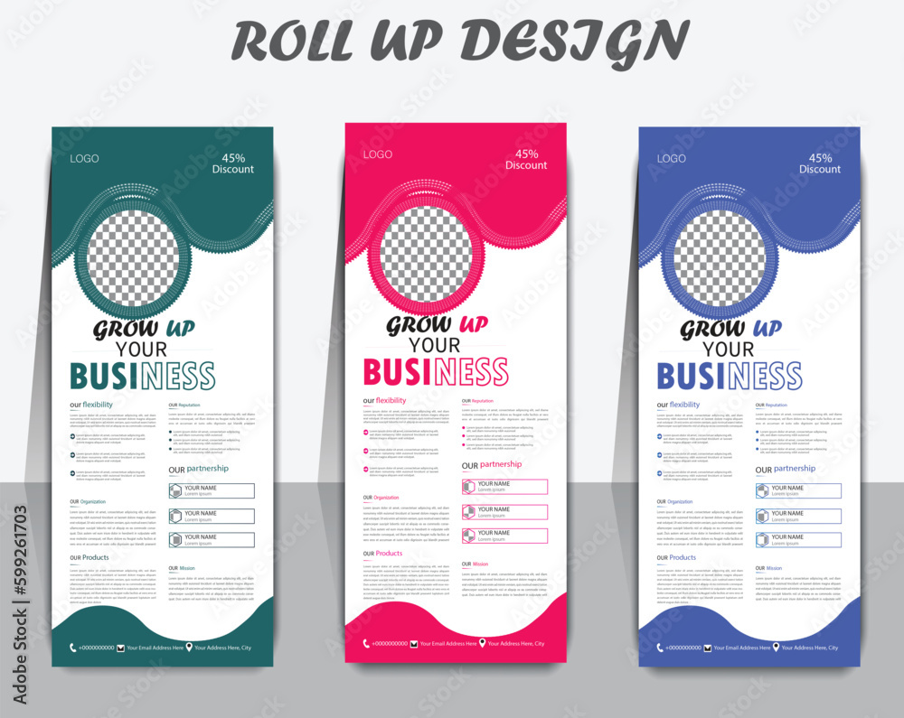 design layout. Roll up banner template. layout corporate roll up banner ...