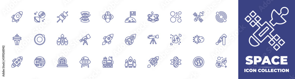 Space line icon collection. Editable stroke. Vector illustration ...